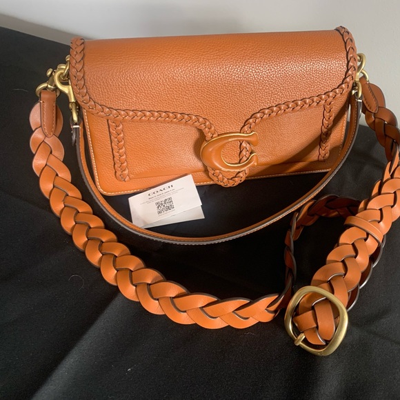 Coach | Bags | Coach Brown Leather Pursebraided Leather Shoulder Strap ...